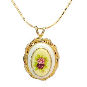 Jewelry | New On Card Gold Floral Victorian Cottage Core Necklace And ...
